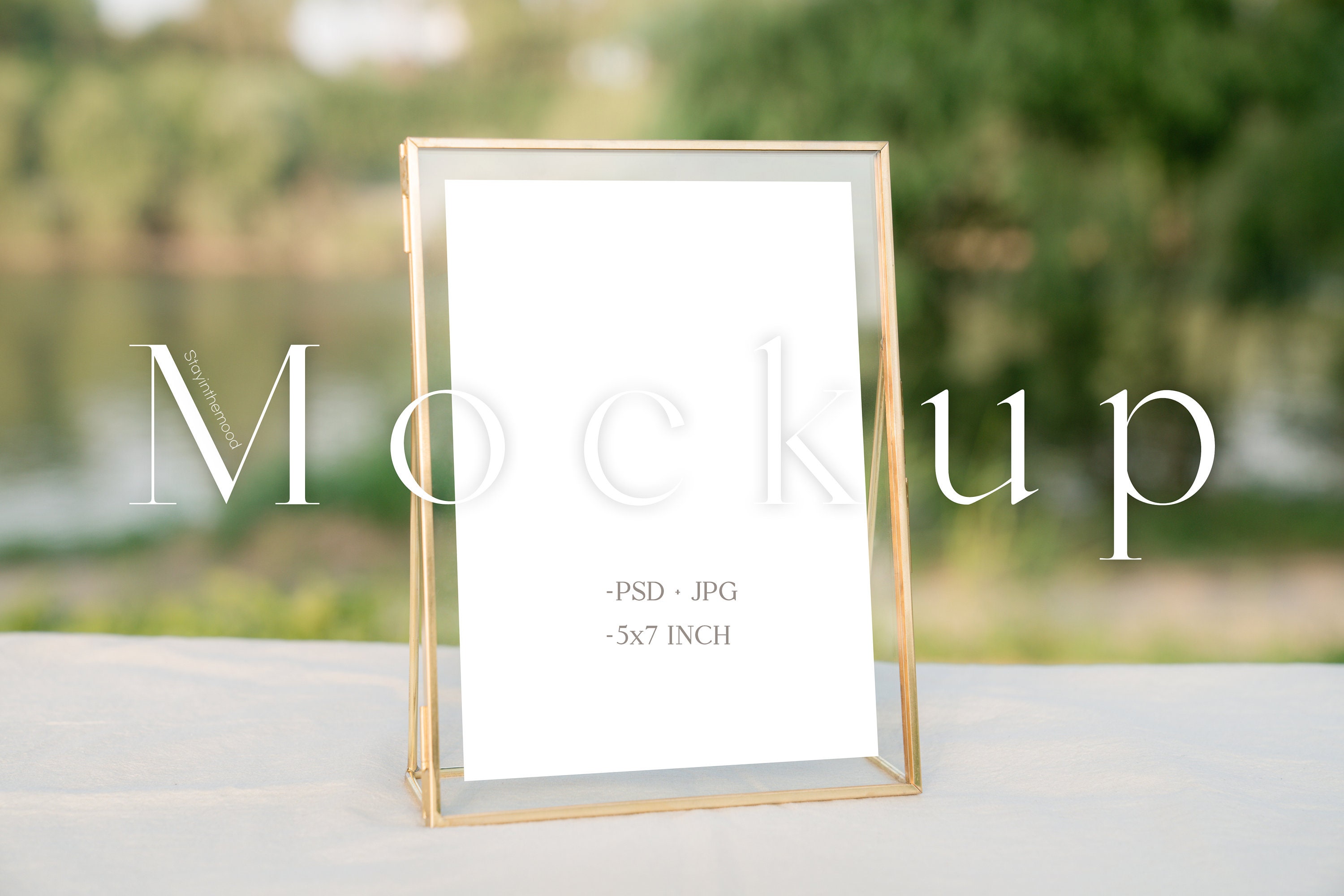 Frame Mockup, Wedding Mockup, 5x7 Table Number, Gold Frame Mockup ...