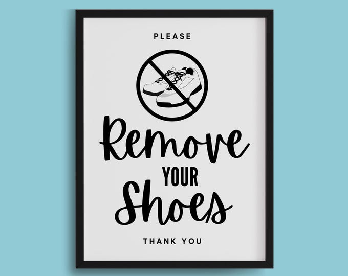 Please Remove Your Shoes Sign Printable Wall Art Shoes off Signs for ...