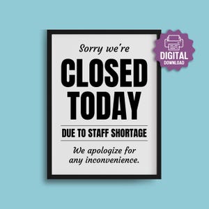 Sorry for the Inconvenience Sign - Etsy