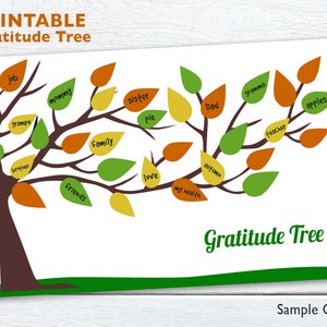 PRINTABLE Gratitude Tree Poster, Autumn DIY Classroom Exercise, Fun ...
