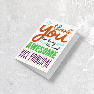 PRINTABLE Vice Principal CARD, End of Year Thank You Vice Principal ...