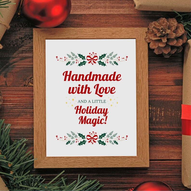 PRINTABLE Holiday Market CRAFTER Booth Signs, Christmas Vendor Sign ...