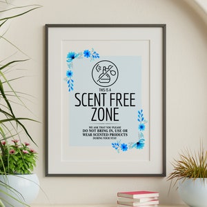 PRINTABLE Scent Free Zone SIGN, Fragrance Free Health Care Facility ...