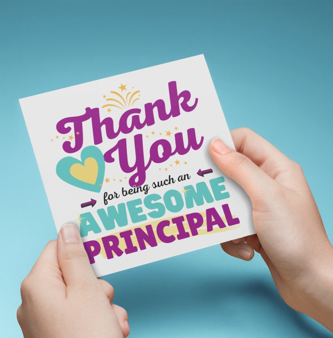 PRINTABLE Thank You Principal CARD, End of School Year for Principal ...