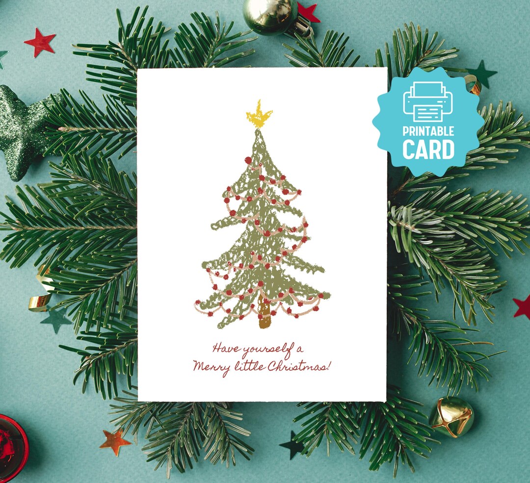 PRINTABLE Merry Little Christmas Card, Have Yourself a Merry Little ...
