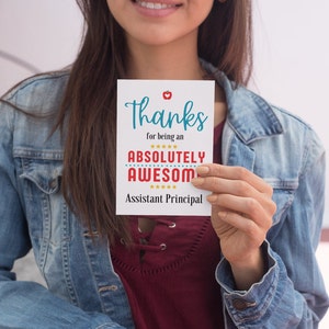 Assistant Principal Thank You Card: Appreciation Gift (digital Download ...