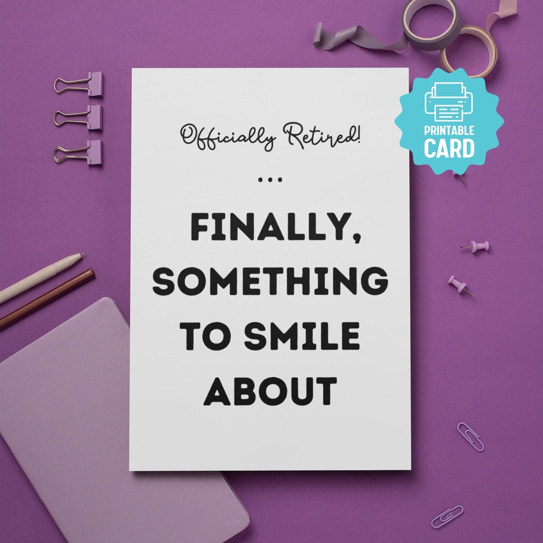 PRINTABLE Dentist Retirement CARD, Officially Retired, Funny Dental ...