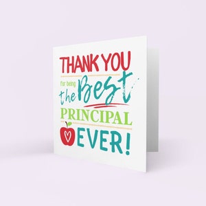 Best Principal Ever PRINTABLE CARD, School Principal's Day, Card for ...