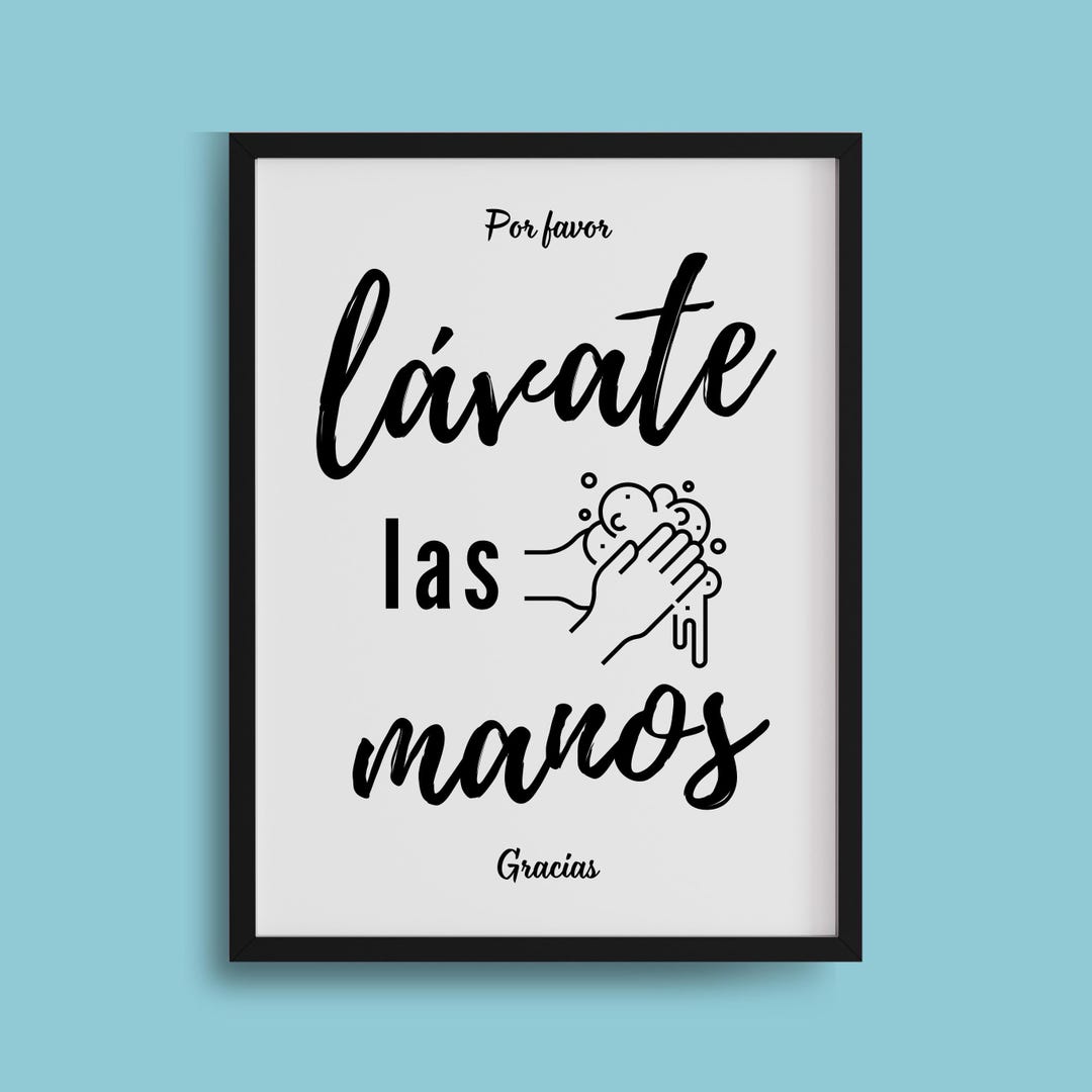PRINTABLE Wash Your Hands Sign, Por Favor Lávate Las Manos Gracias ...