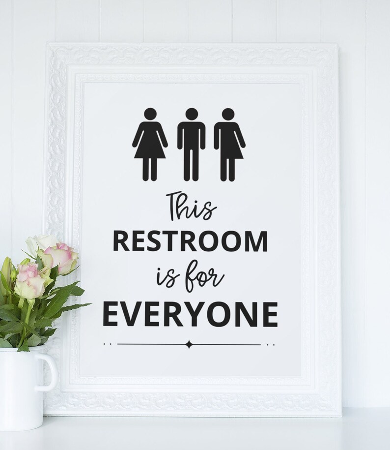 PRINTABLE All Gender Restroom SIGN, Restroom is for Everyone Poster ...
