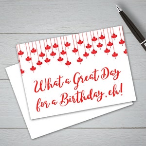 PRINTABLE Canada Day Eh Birthday CARD, Happy Birthday Canada Day Baby ...
