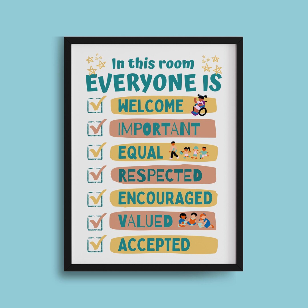 PRINTABLE Everyone is Welcome SIGN, in This Room, Inclusivity Poster ...