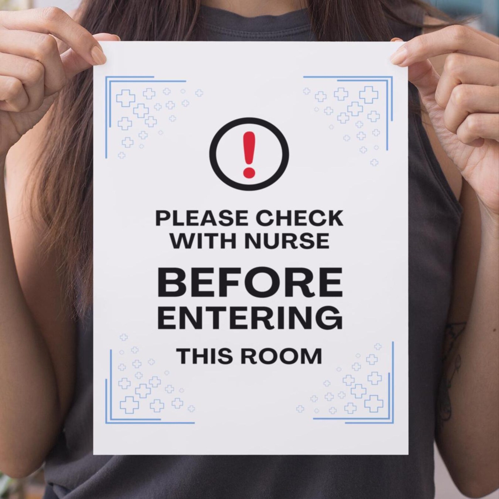 PRINTABLE Check With Nurse SIGN, Do Not Enter, Medical Office Door Sign ...