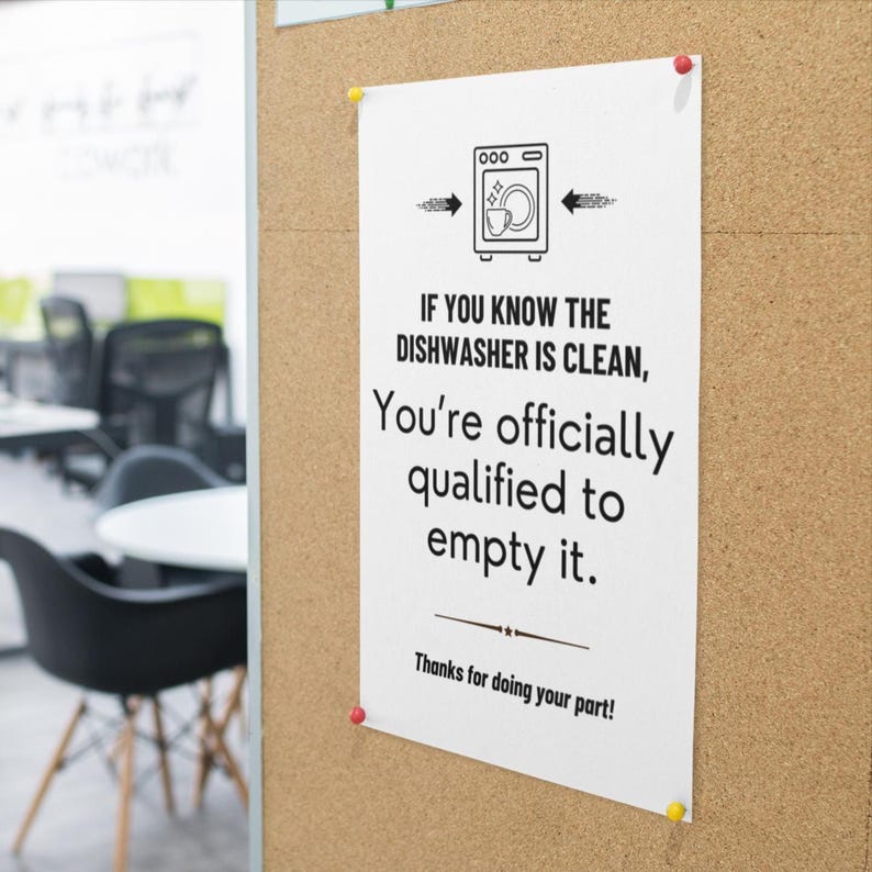 PRINTABLE Empty the Dishwasher SIGN, Kitchen Etiquette, Shared Kitchen ...