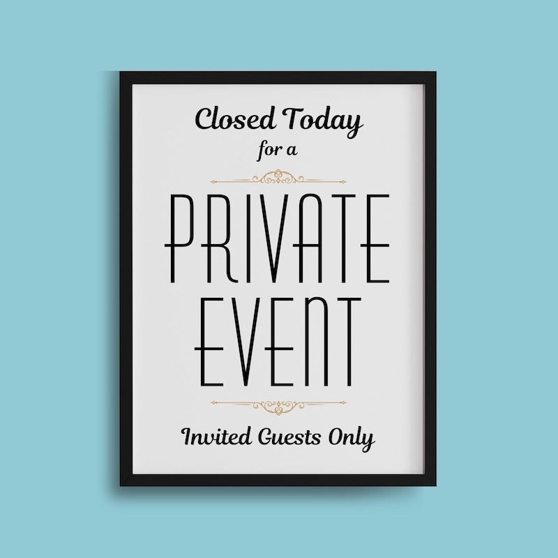 Closed for Private Event Sign - Etsy