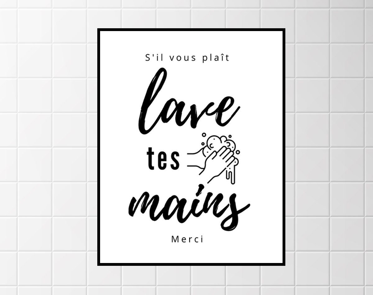 Lave Tes Mains Wash Your Hands PRINTABLE Sign Lavez-vous Les - Etsy