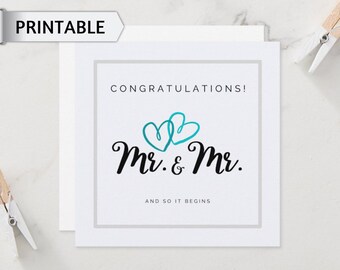 Gay Wedding Card Printable - Etsy
