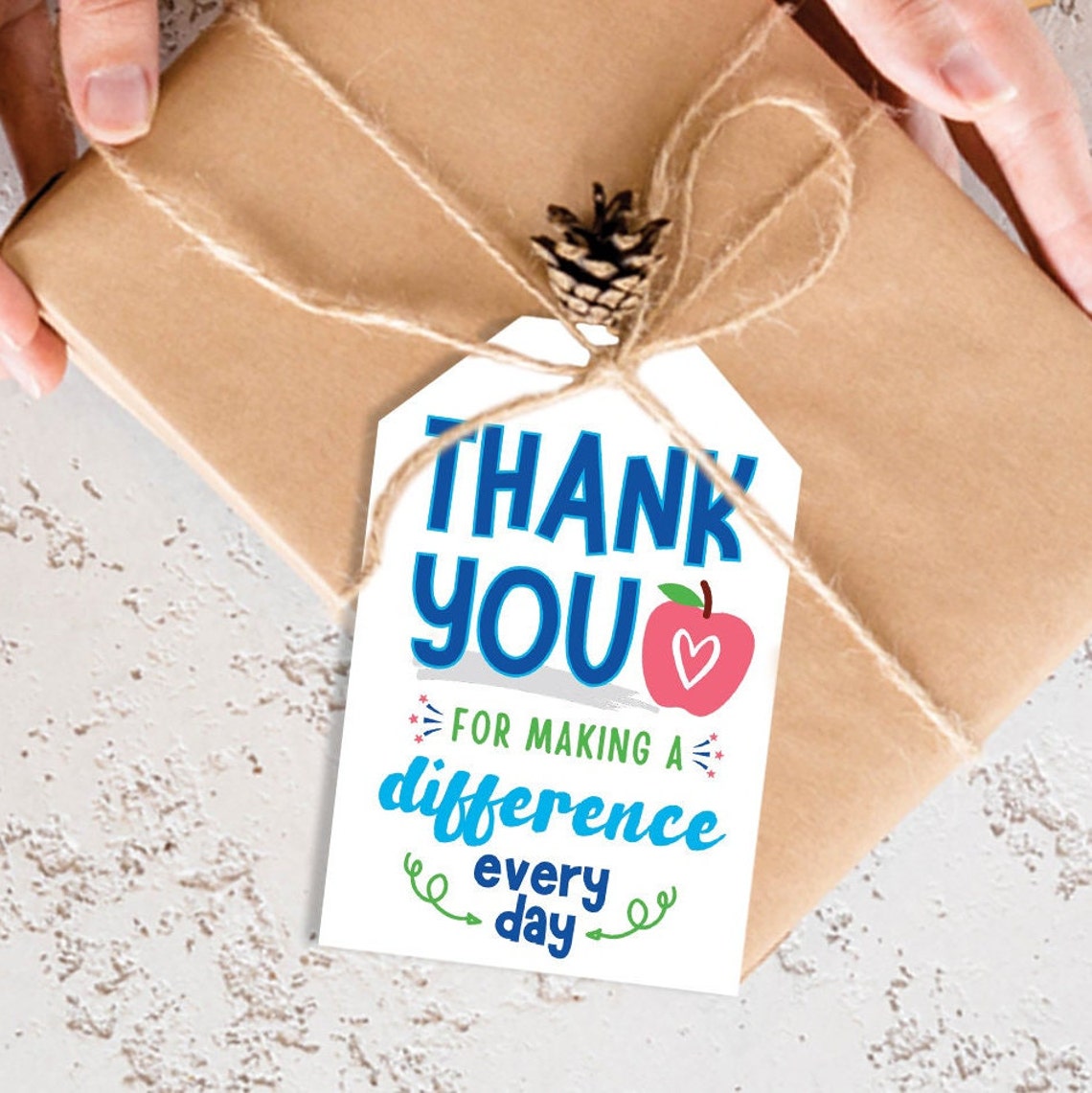 PRINTABLE Thank You for Making a Difference TAG, End of the Year ...