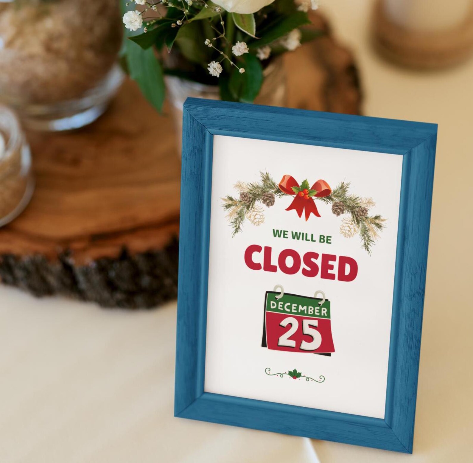 PRINTABLE Closed December 25th SIGN, Closed on Christmas Day, Retail ...