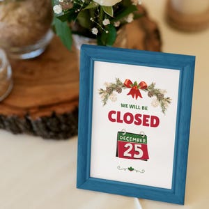 PRINTABLE Closed December 25th SIGN, Closed on Christmas Day, Retail ...