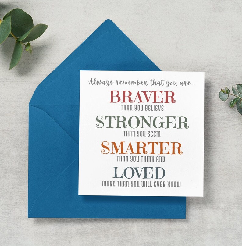 PRINTABLE Encouragement Card, You Are Braver Than You Believe ...