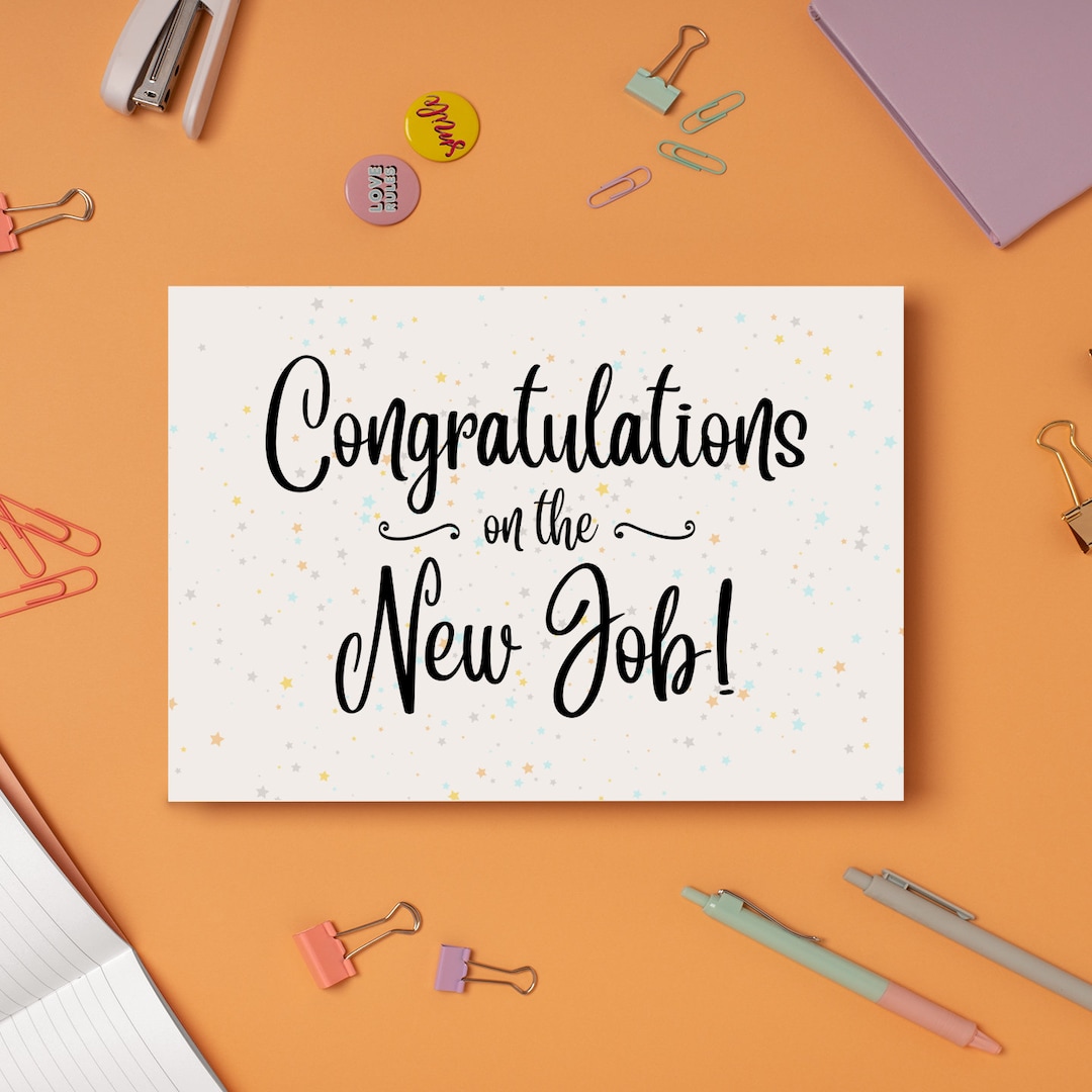 PRINTABLE Congratulations on the New Job CARD, Congrats Greeting Card ...