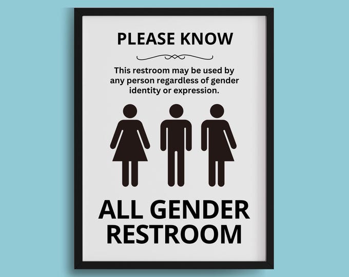 Gender Neutral Bathroom STALLS ONLY Restroom Sign - Etsy