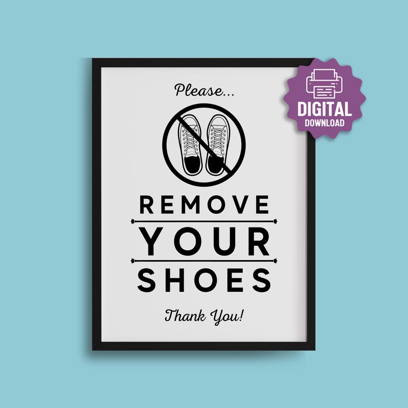 Take Shoes off Sign - Etsy
