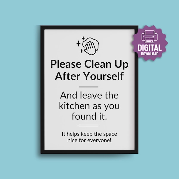 Please Clean up After Yourself Signs - Etsy