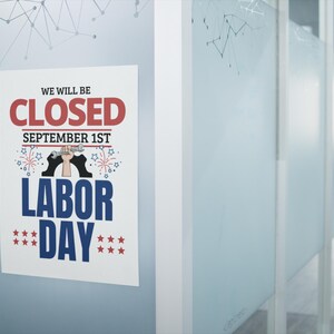 PRINTABLE Closed Labor Day SIGN, Closed on Labor Day, Business, Retail ...