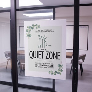 PRINTABLE Green Quiet Zone SIGN, Speak Quietly Health Care Facility ...