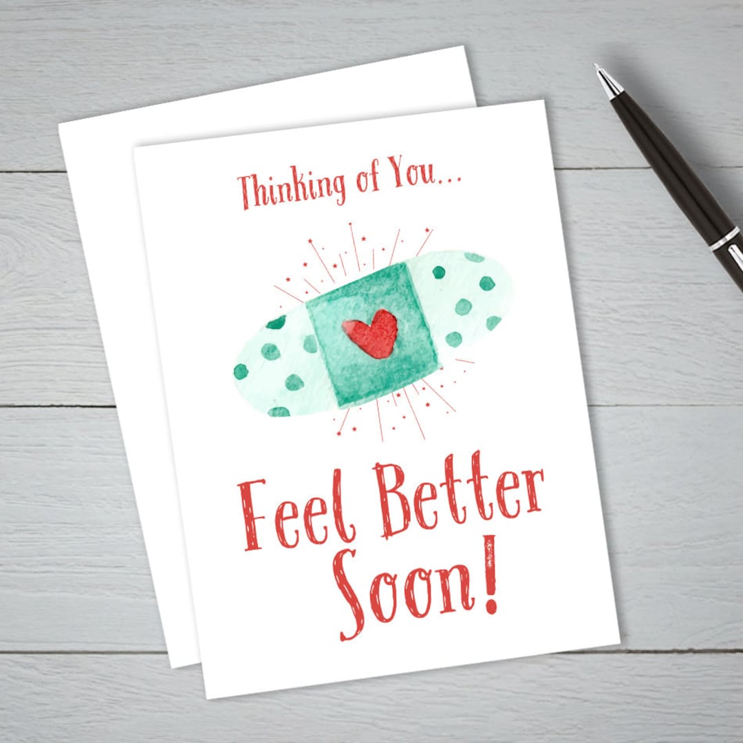 Feel Better Soon PRINTABLE Card, Thinking of You, Get Better Soon ...