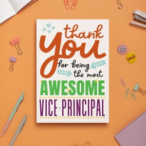 PRINTABLE Vice Principal CARD, End of Year Thank You Vice Principal ...