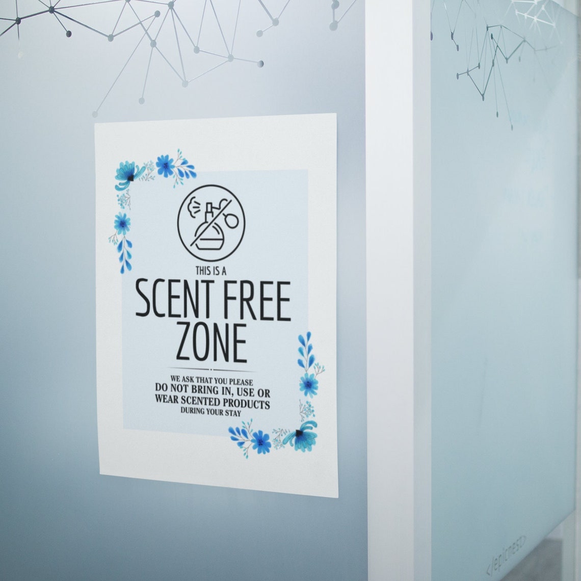 PRINTABLE Scent Free Zone SIGN, Fragrance Free Health Care Facility ...