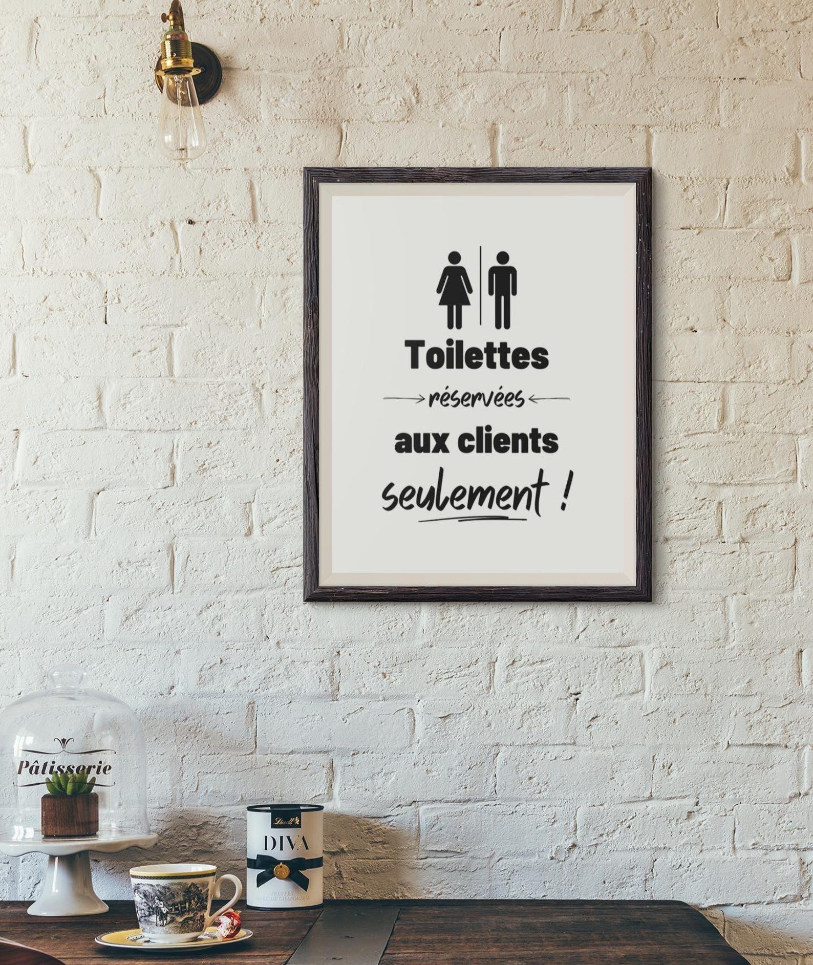 PRINTABLE Restroom Sign Customers Only – French English Bathroom Sign ...