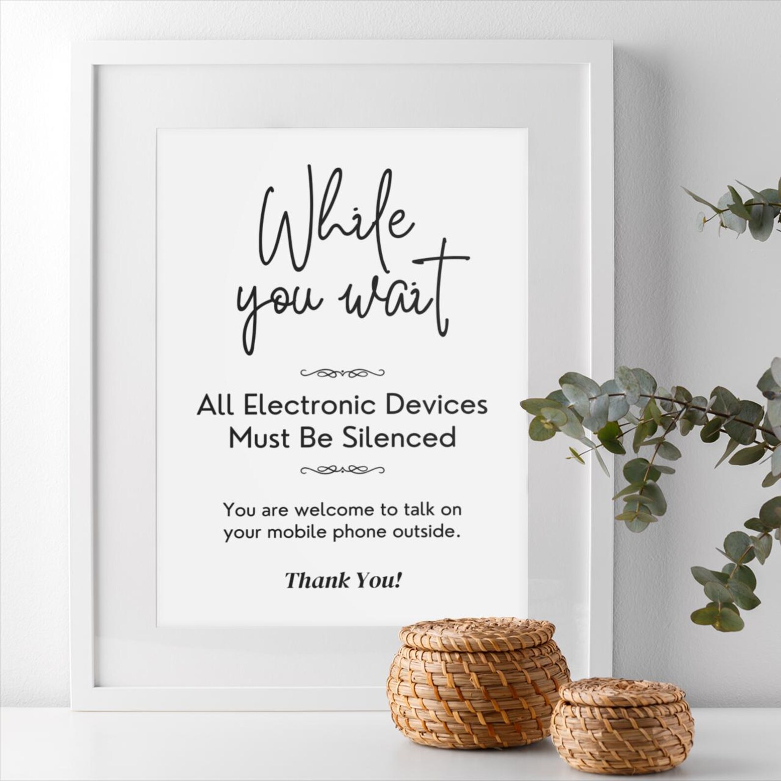 PRINTABLE Electronic Devices Must Be Silenced SIGN, No Cell Phones ...