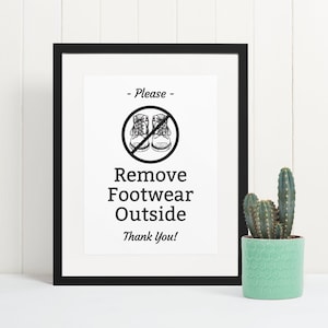 PRINTABLE Remove Shoes SIGN, Please Remove Footwear Outside, Front ...