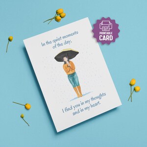 PRINTABLE You Are in My Thoughts CARD, Get Better Soon, Thinking About ...