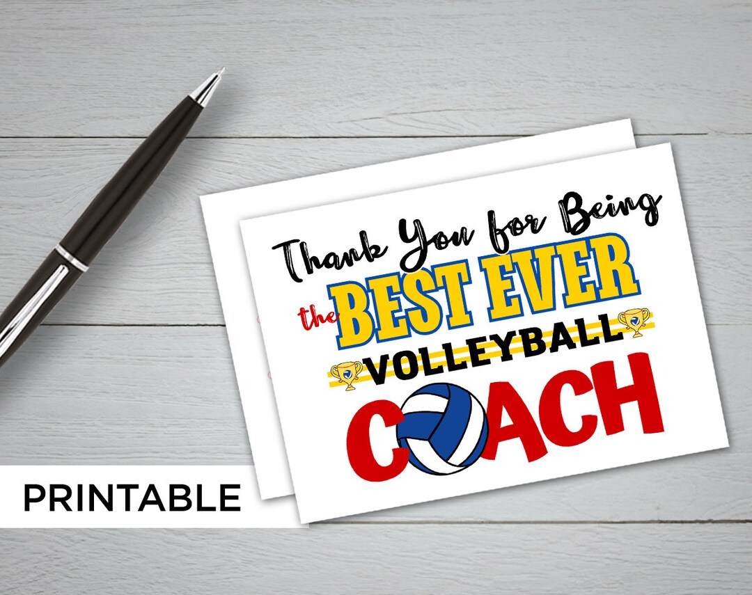 Thank You Volleyball Coach, PRINTABLE Card, Thank You for Being the ...