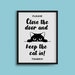 PRINTABLE Keep Door Closed Sign, Keep Cat in Sign, Don't Let Cat Out ...