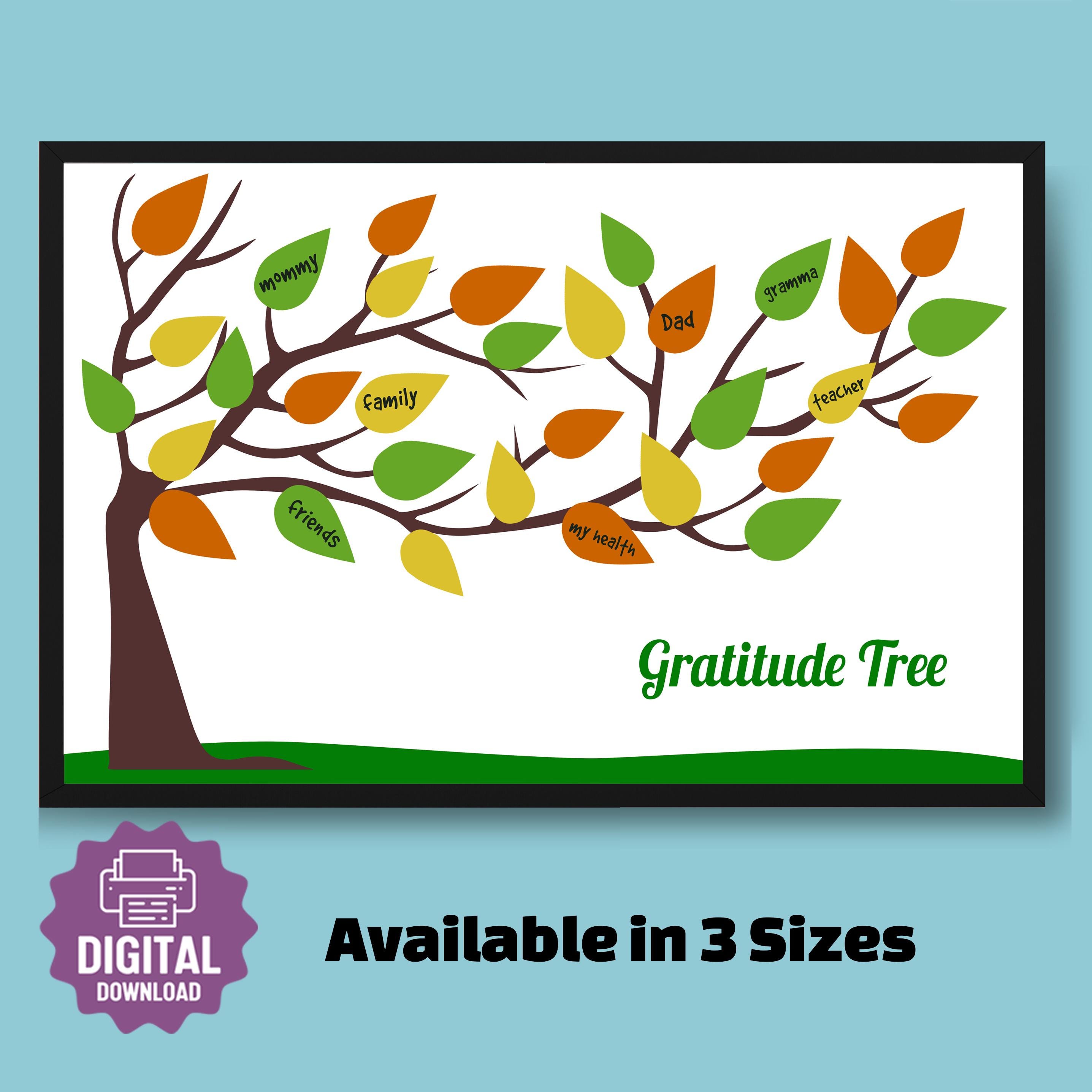PRINTABLE Gratitude Tree Poster, Autumn DIY Classroom Exercise, Fun ...