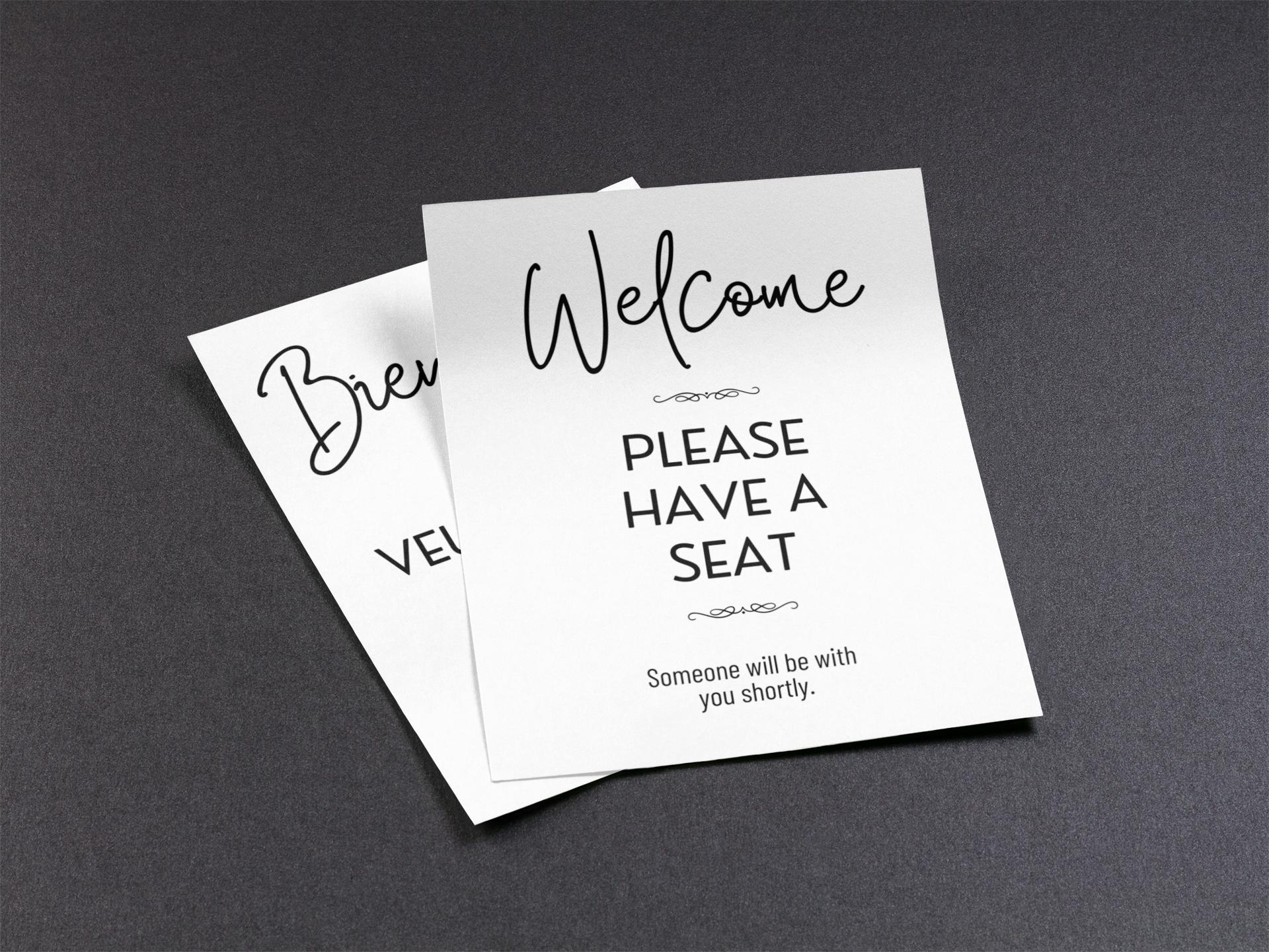 PRINTABLE Please Have a Seat SIGN, Welcome Someone Will Be With You ...