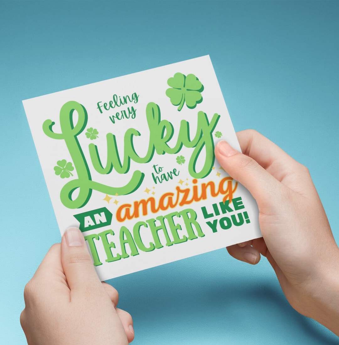 Printable St. Patrick's Day Teacher Card (digital Download) - Etsy