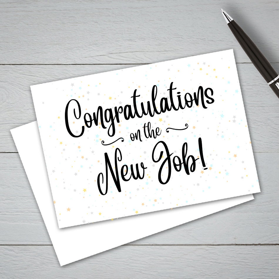 PRINTABLE Congratulations on the New Job CARD, Congrats Greeting Card ...