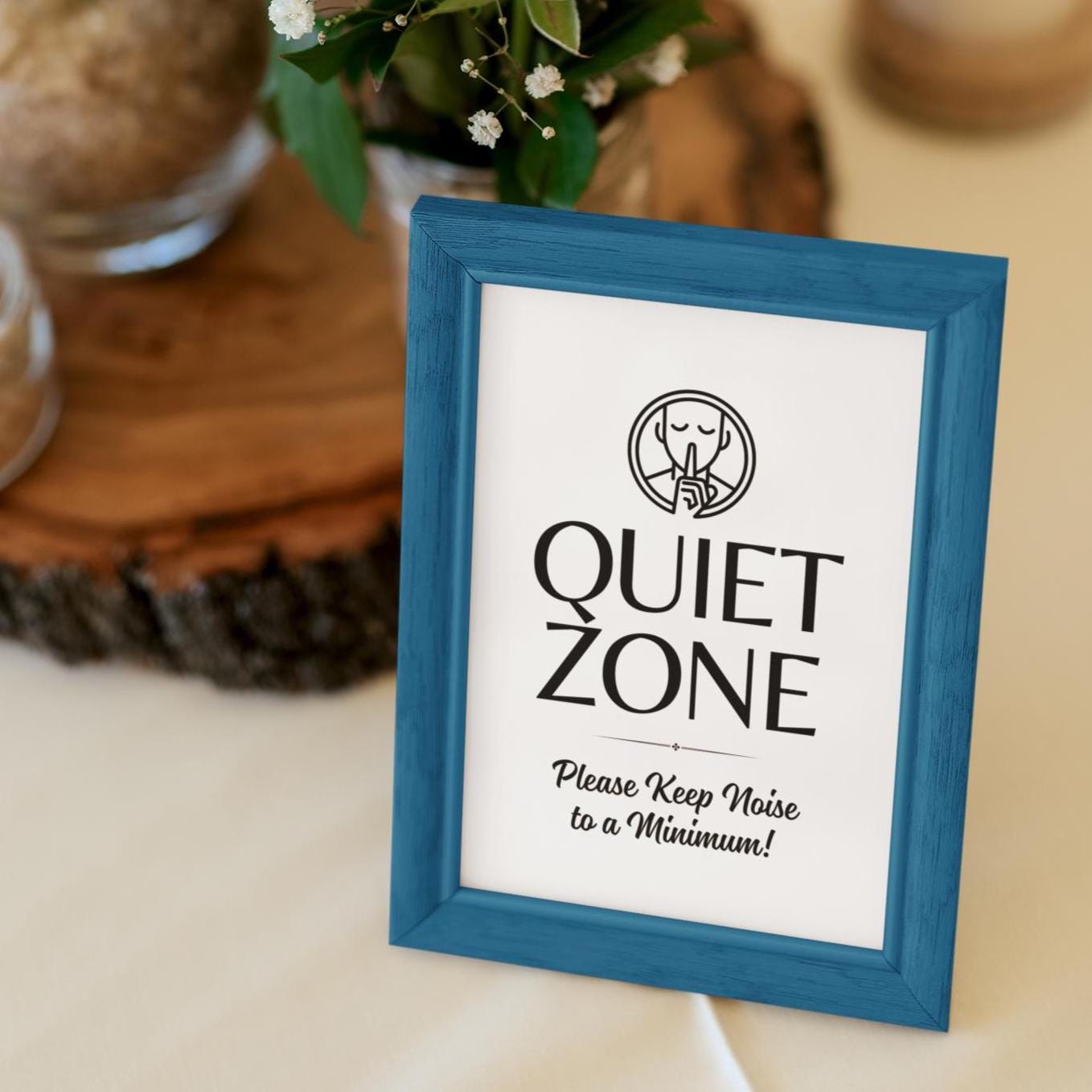 PRINTABLE Quiet Zone SIGN, Speak Quietly, Keep Noise to a Minimum ...