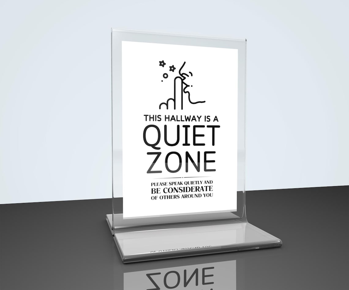 PRINTABLE Quiet Zone SIGN, This Hallway is a Quiet Zone, Speak Quietly ...