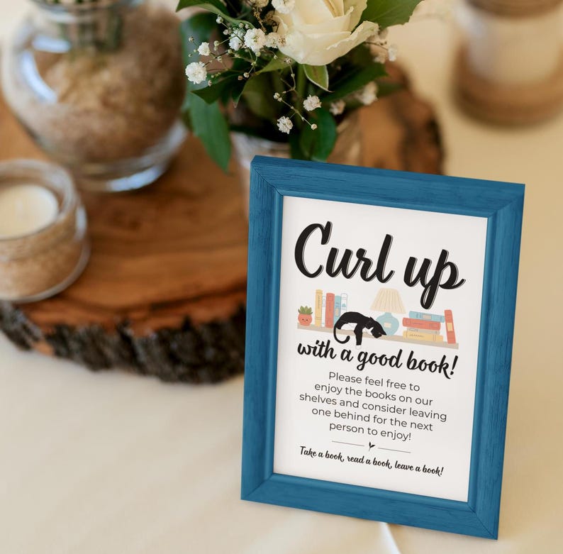PRINTABLE Book Sharing SIGN, VRBO Reading Library, Airbnb Lending ...