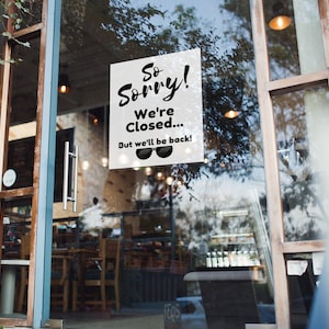 Printable Sorry We're Closed Sign: Retail Business Poster (JPG Files ...