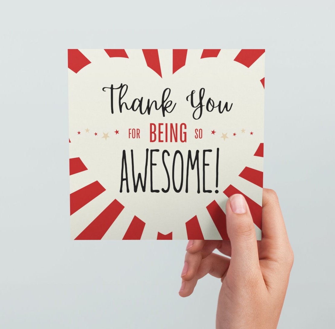 PRINTABLE Thank You for Being Awesome CARD, Thank You Teacher ...