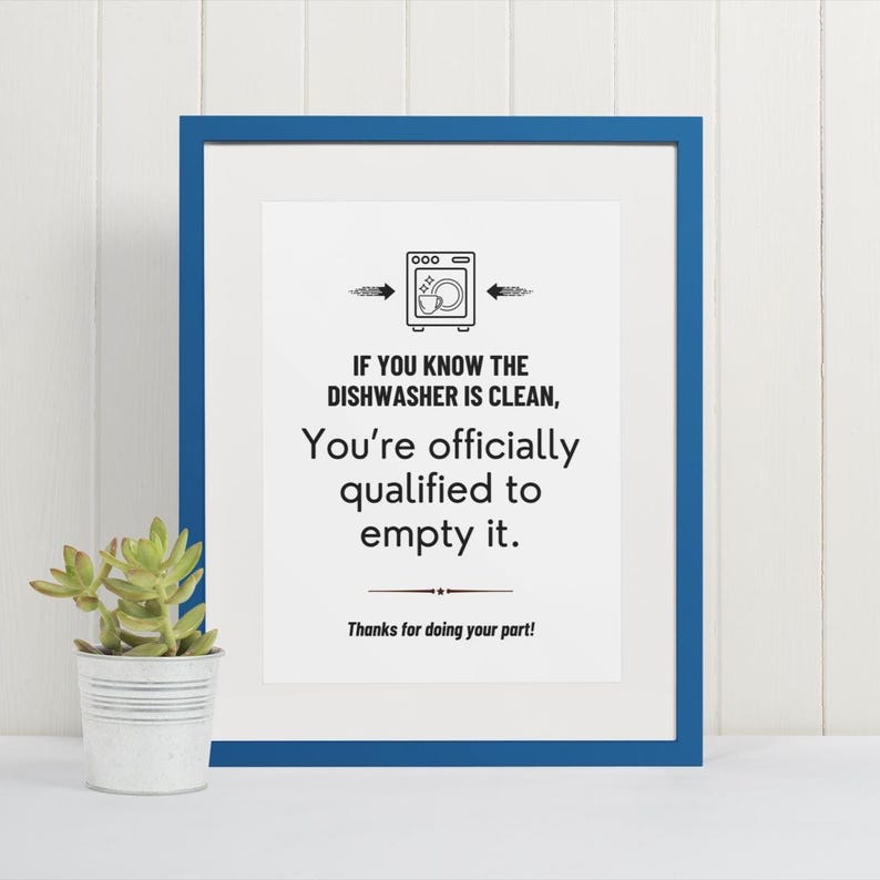 PRINTABLE Empty the Dishwasher SIGN, Kitchen Etiquette, Shared Kitchen ...